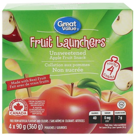 Collation aux pommes non sucrée Fruit Launchers Great Value | Walmart ...