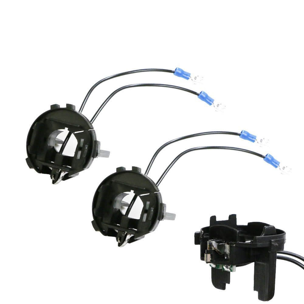 IJDMTOY 2 H7 Xenon Bulbs Holder Adapter Retainers Compatible With