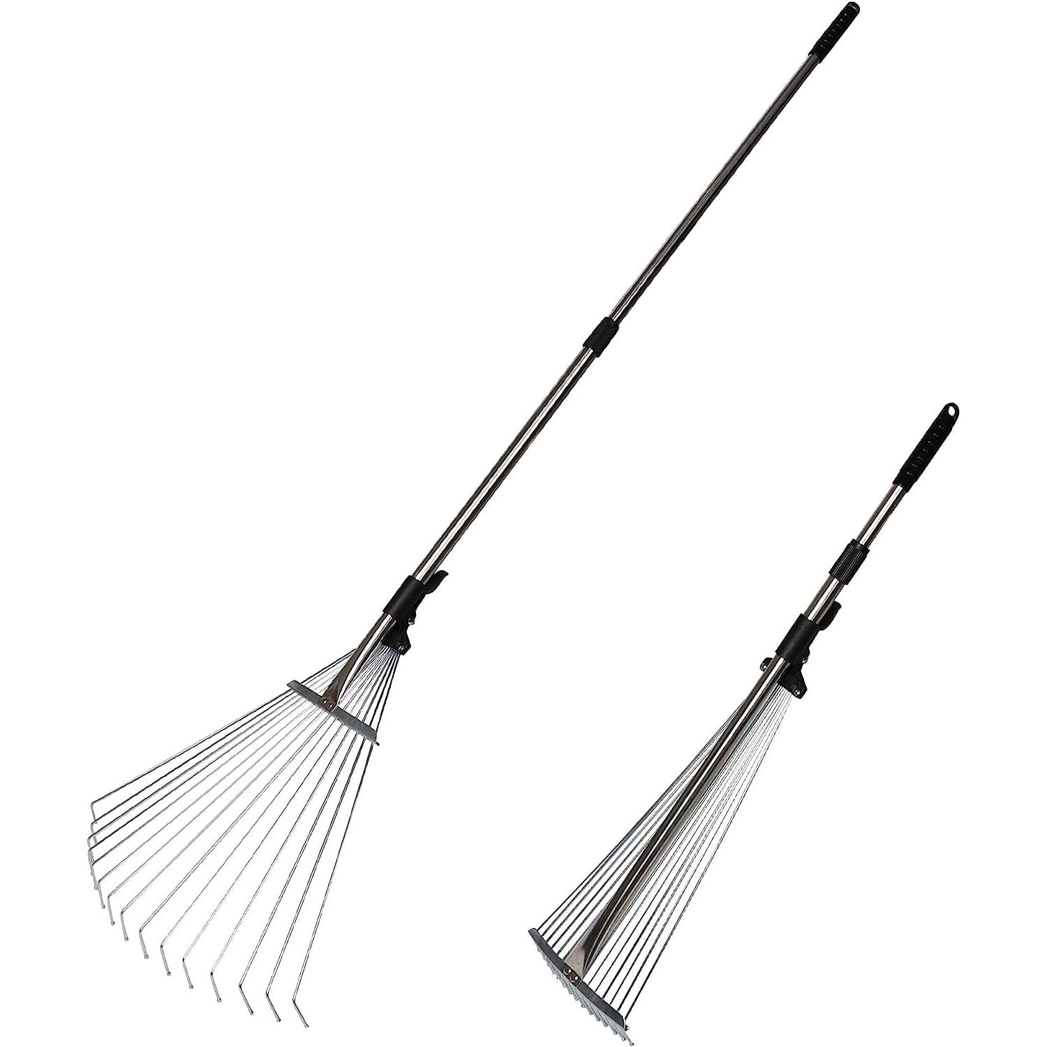 Bilot Garden Leaf Rake Adjustable Lightweight Telescopic Metal Rake ...