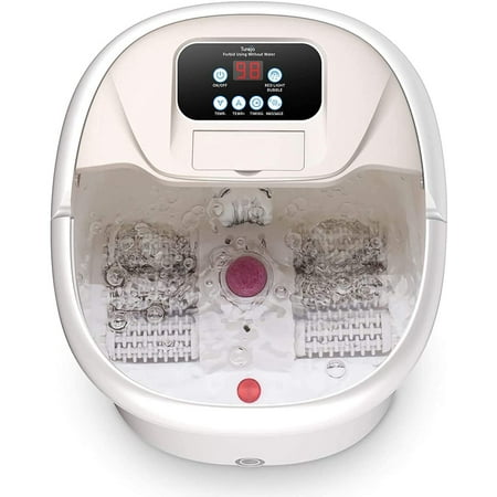 Foot Spa Bath Massager with Heat Bubbles, Upgraded 6 Automatic Massage ...