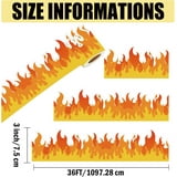 Fire Bulletin Board Border 32.8FT Red Orange Burning Fire Shaped Die ...