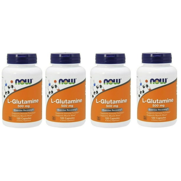 Now Foods Supplements, L-Glutamine 500 mg, 120 Veg Cap 4 Pack - Walmart.ca