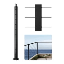 VEVOR 4-Pack Cable Railing Post, 42x1x2 In Horizontal-Hole Deck Railing ...
