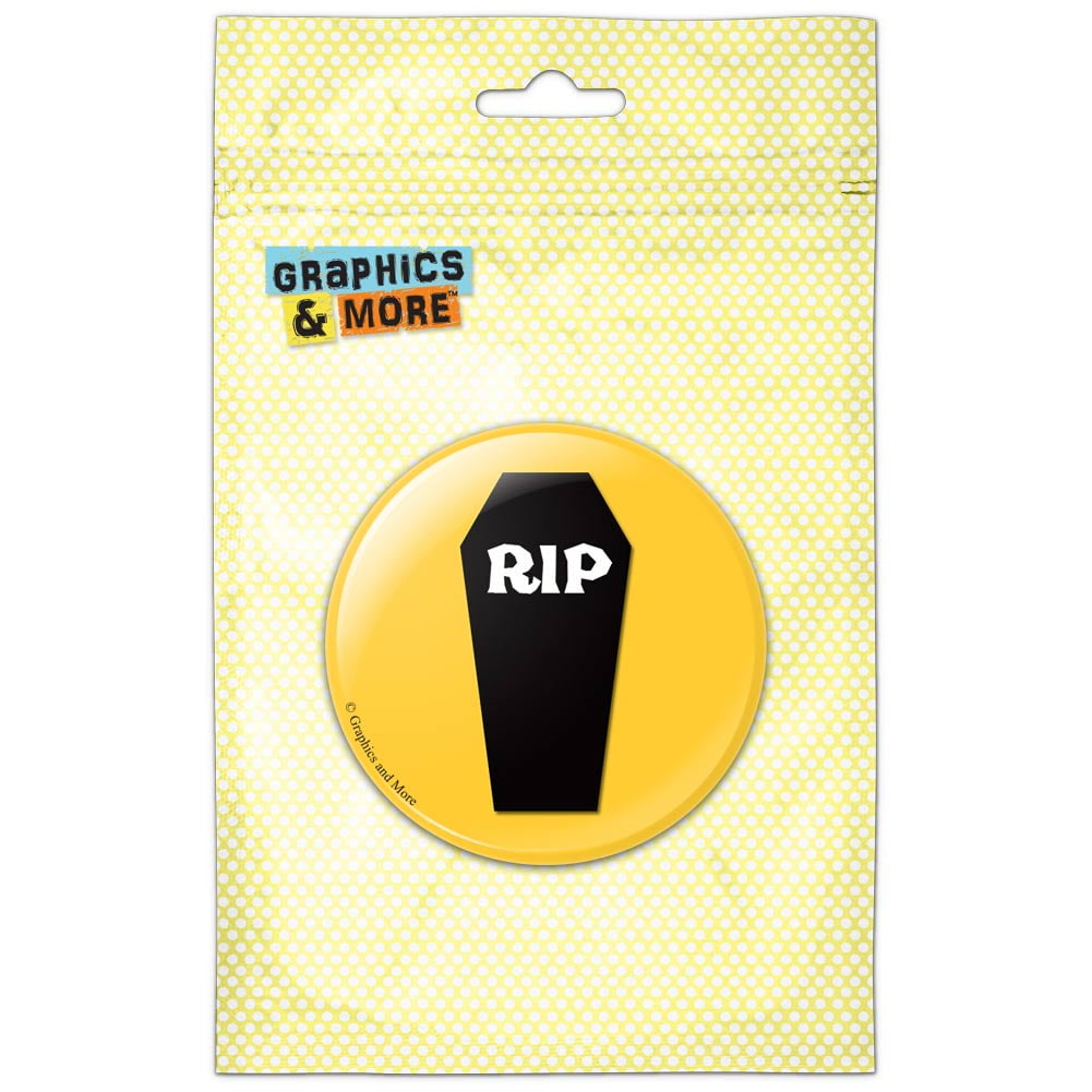 RIP Coffin Halloween Treats Cemetery Refrigerator Button Magnet ...