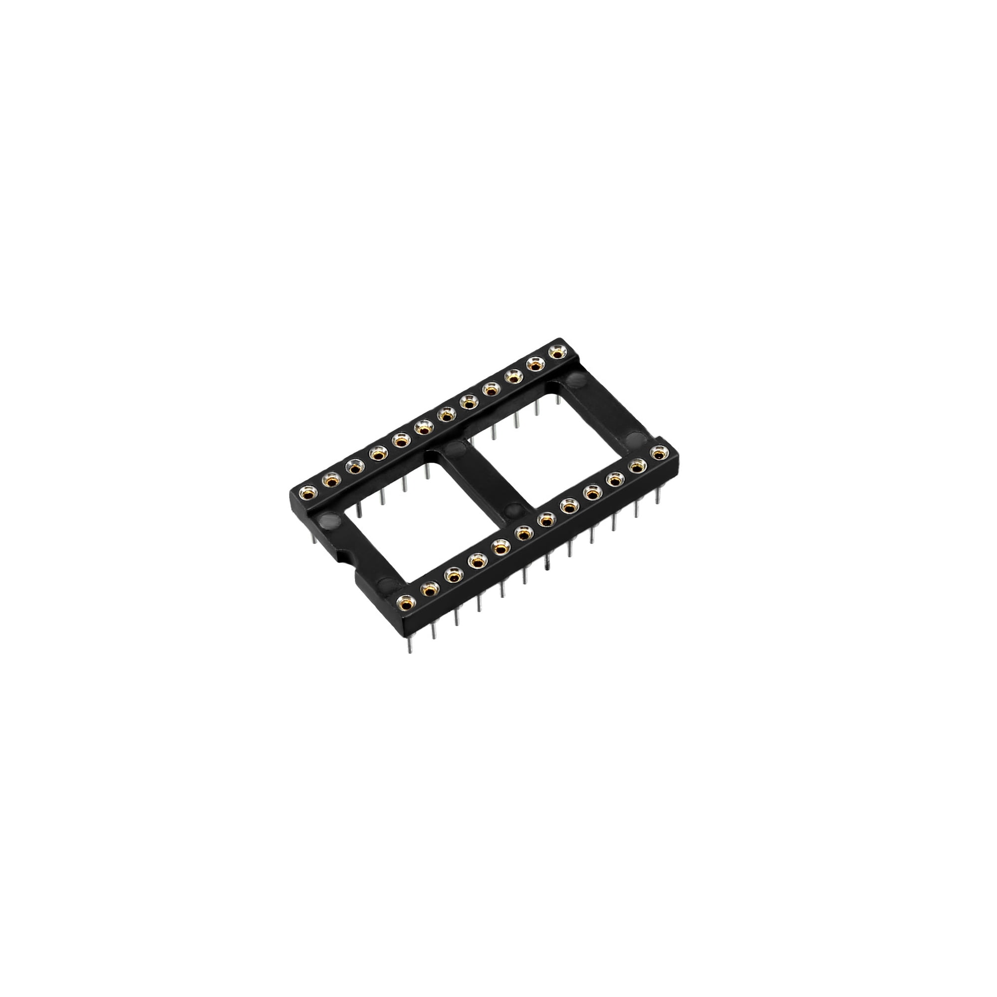 Uxcell 20pcs 15.24mm Row Pitch 2 Row 24 Round Pin DIP IC Chip Socket ...