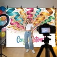 Congratulations Celebration Photography Backdrop 12x8FT, Colorful Lines ...