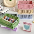 URTERYSER Plastic Baskets Foldable Desk Crates Storage Box Stackable ...