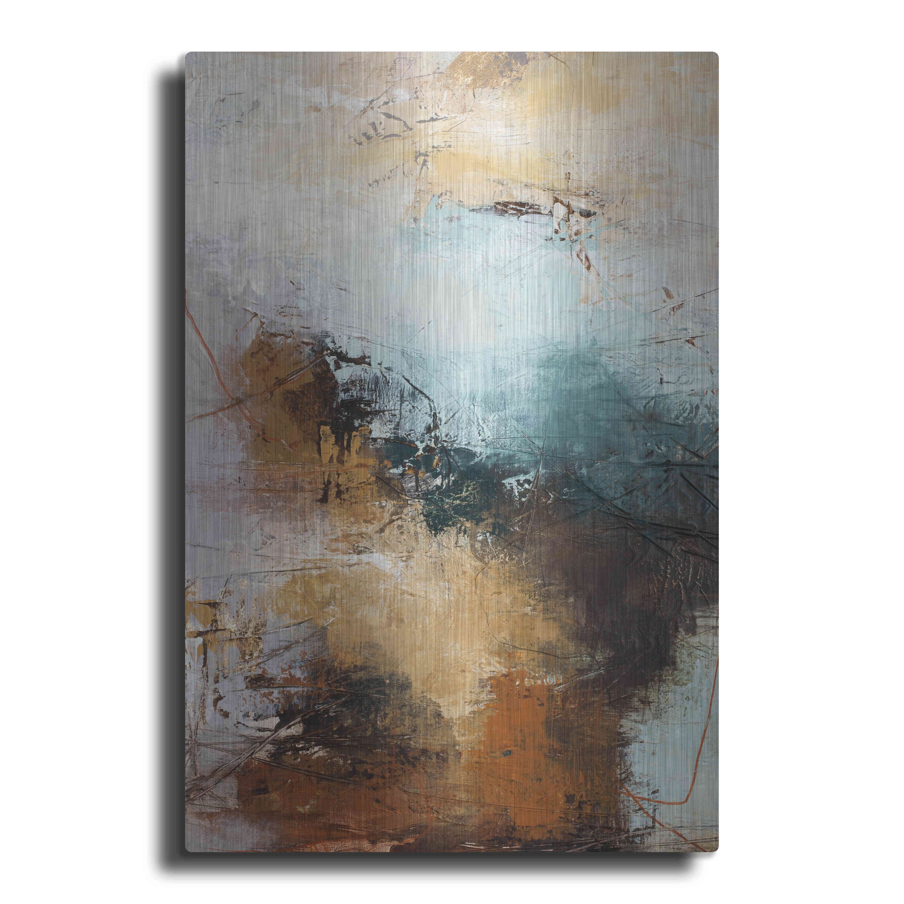 Luxe Metal Art 'Milestone 3 Blue' by Design Fabrikken, Metal Wall Art ...
