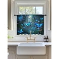 Blue Butterfly Sheer Curtains 45 Inch Long 1 Panel Shiny Dream Flower ...