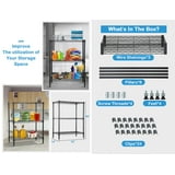 3 Tier Shelf Organizer for Kitchen, 450lbs Capacity Height Adjustable ...