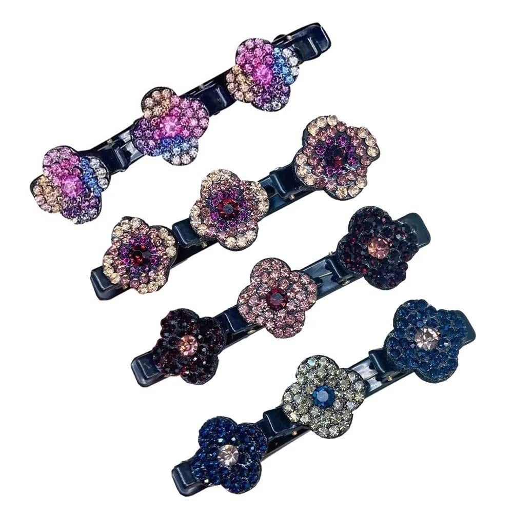 4 Pack Sectioning Hair Clips for Women, MYBOO Sparkling Rhinestone ...