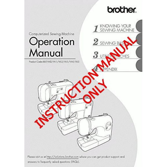 Brother CS6000i Sewing Machine Owners Instruction Manual - Walmart.com