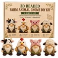 3D Beaded Gnome DIY Kit, 4-Piece Beadwork Craft Set for Holiday Desktop ...