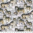 David Textiles 44" Cotton Wolves in the Snow Fabric by the Yard, Multi ...