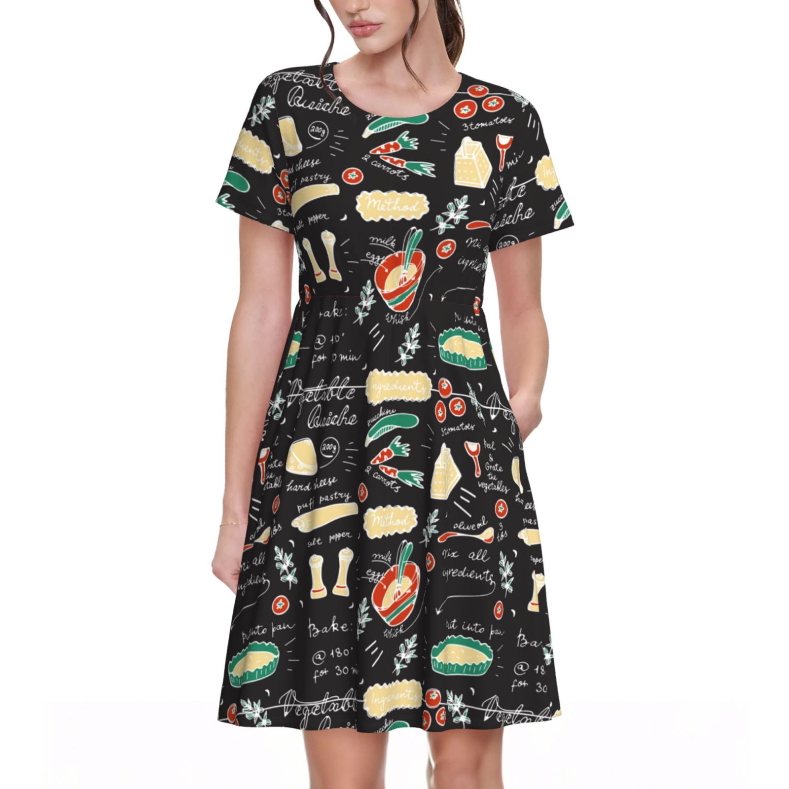 Fotbe Vegetable Quiche Vestido Largo de Moda para Mujer, Vestido Tipo ...