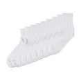 No Nonsense Women's Cotton Basic Top Crew Cuff Socks, White - 9 Pair ...