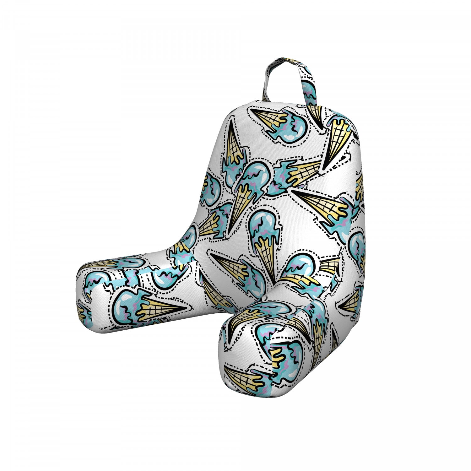 Ice Cream Reading Pillow Cover, Surreal Fantasy Style Sweets Pastel ...