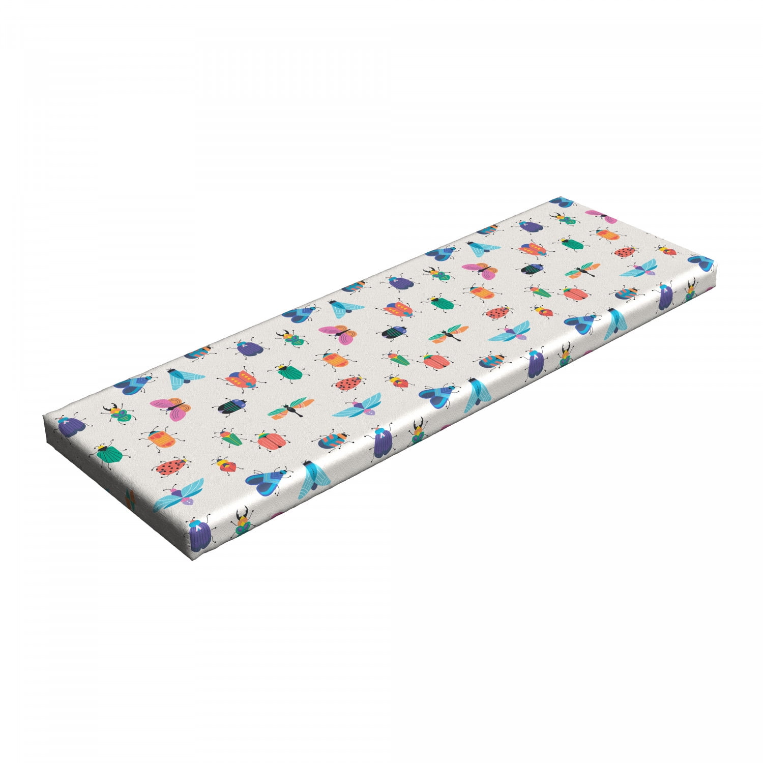 Ladybug Bench Pad, Various Type of Winged Insects Butterfly Beetle Bugs ...