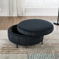 Eyisean 31.5" Velvet Upholstered Round Ottoman, Modern Storage Stool ...