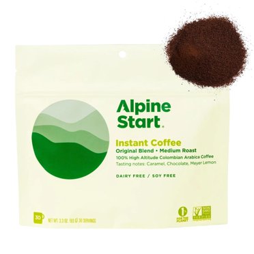 Alpine Start Original Blend, Medium Roast Instant Coffee, 8 Packs (0.11 ...