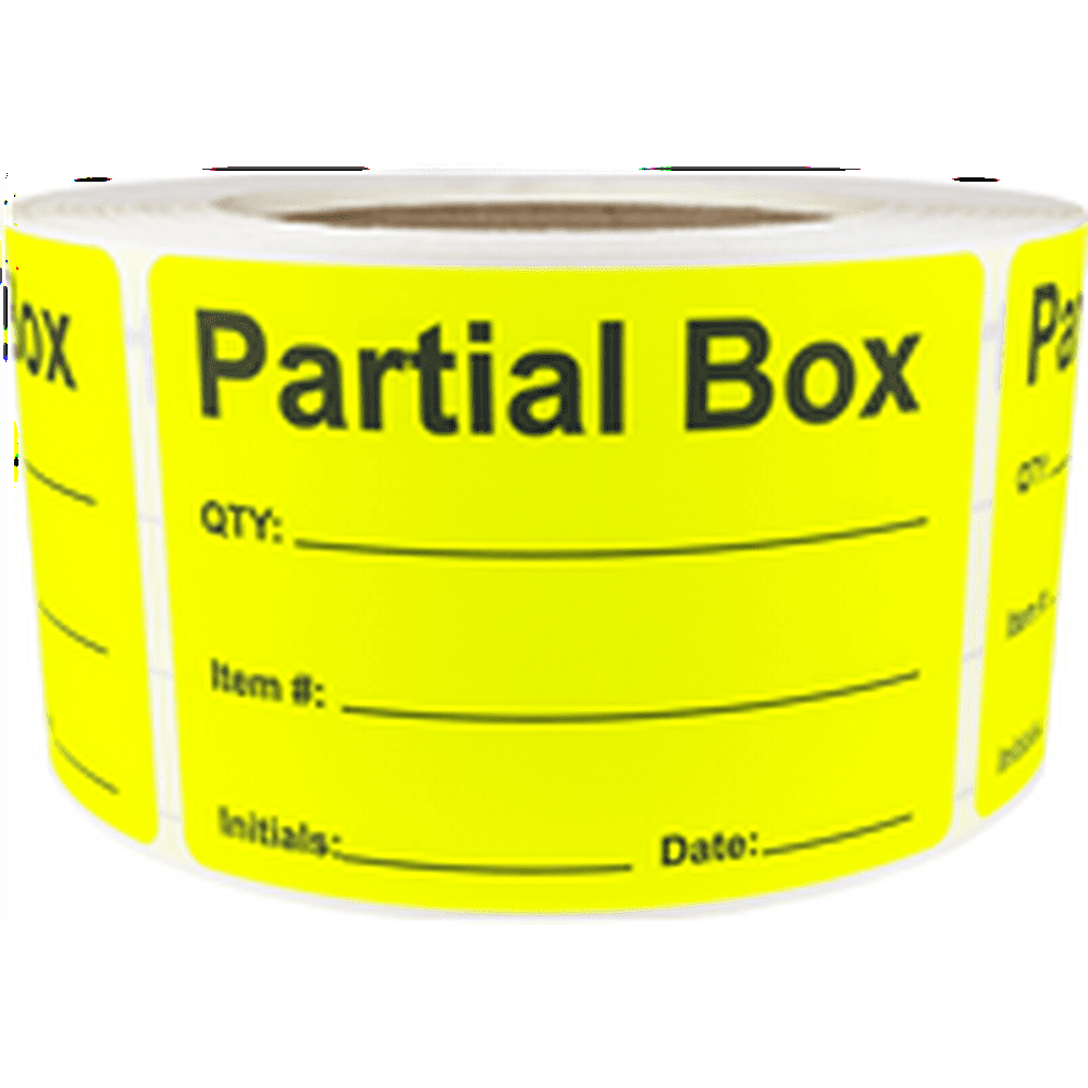 Yellow Partial Box Labels With Details 500 labels 2.5 x 3.5 Inches ...