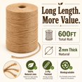 2mm - 164FT Natural Jute Twine Rope String - for Crafts Gardening Plant ...
