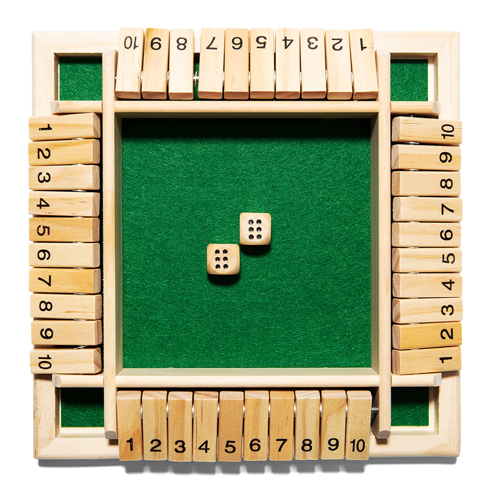 NK 1 4 Players Shut The Box Dice Game Classic 4 Sided Wooden Board Game NK 1 4 Players Shut The Box Dice Game Classic 4 Sided Wooden Board Game