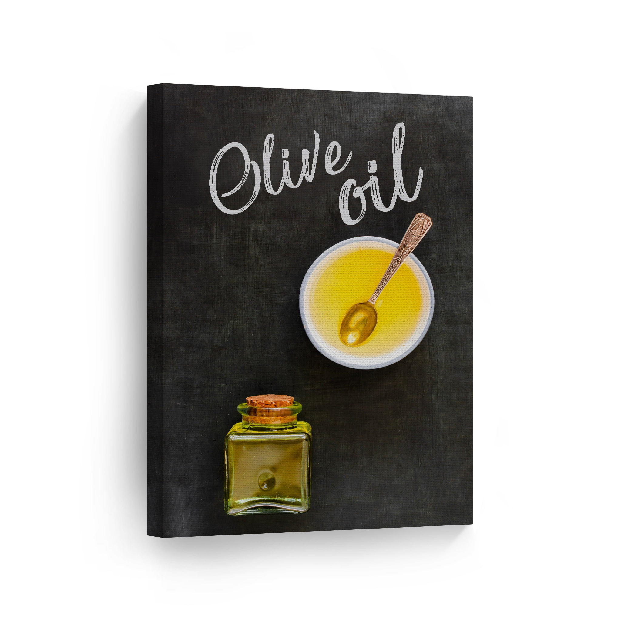 Smile Art Design Olive Oil Lettering on Blackboard Kitchen Canvas Wall ...
