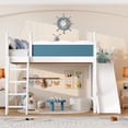 Noble House Full Loft Bed with Storage Shelves, Detachable Slide and ...