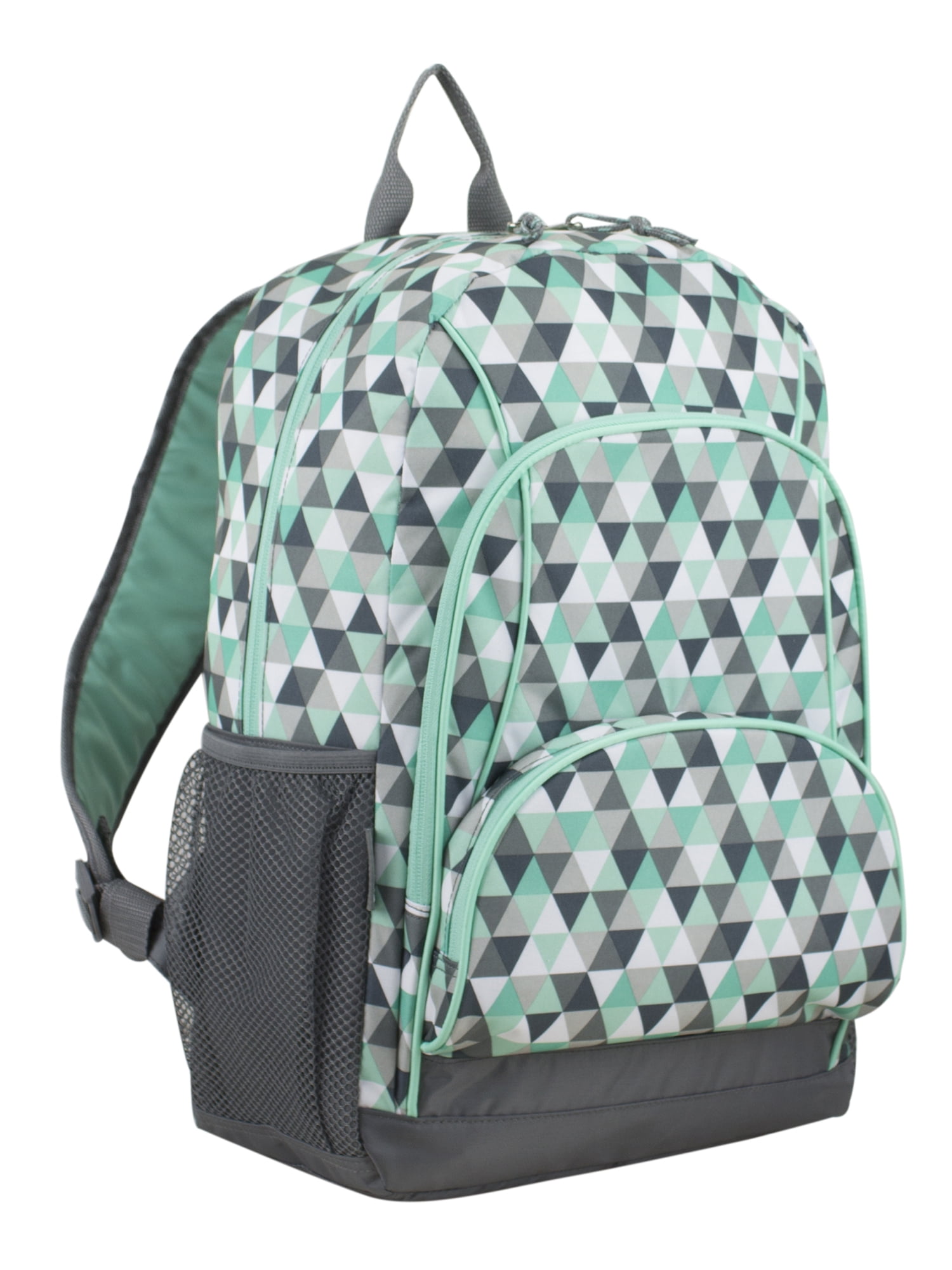 Eastsport Unisex Triple Pocket Backpack, Gray Mint Triangles - Walmart.com