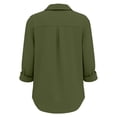 Aezemi Womens Button down Work Blouses, Faux Cotton Linen Collared ...