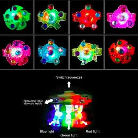Walmart Glow-in-the-Dark Fidget Spinner Toy Light, Durable Rubber, Set ...