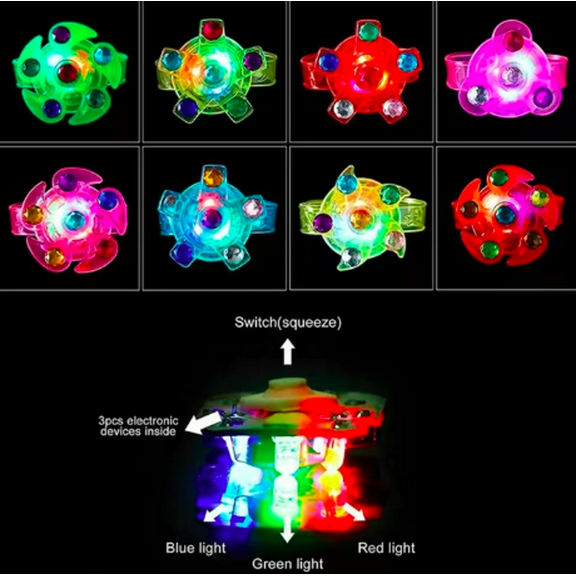 Walmart Glow-in-the-Dark Fidget Spinner Toy Light, Durable Rubber, Set ...