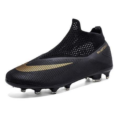 Mens Soccer Shoes Adult High Ankle Football Boots Grass Training Sport ...