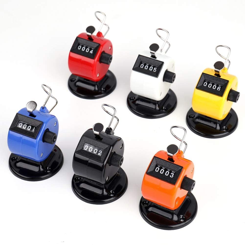 6 Pack Desk Tally Counter 4 Digit Mechanical Palm Click Counter Count ...