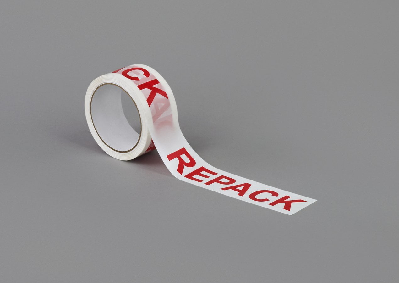 3M 371 Printed White Carton Sealing Tape - 2 in. x 55 yds. Adhesive ...