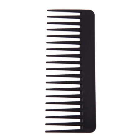 Black Plastic Wide Teeth Comb Wavy Hair Styling Detangling Wide Comb ...