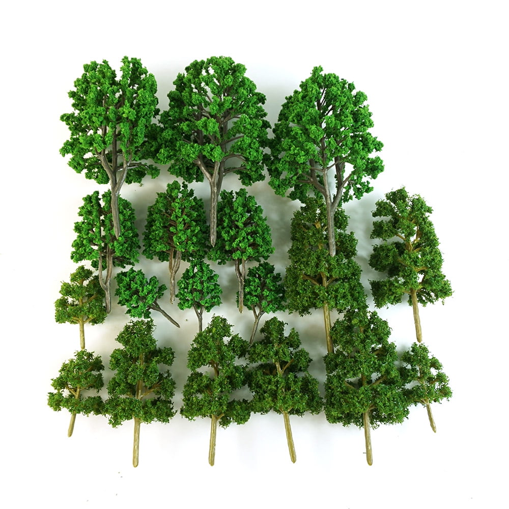 18pcs Mini árboles modelo de diferentes tamaños Planta Artificial ...