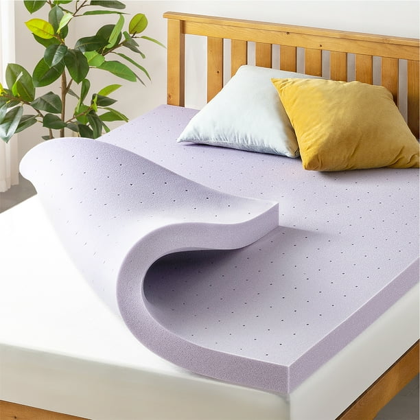 Mellow 3" Ventilated Memory Foam Mattress Topper with Lavender Infusion ...