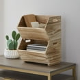(2 pack) Better Homes & Gardens Adult Natural Wood Stacking Storage Bin ...