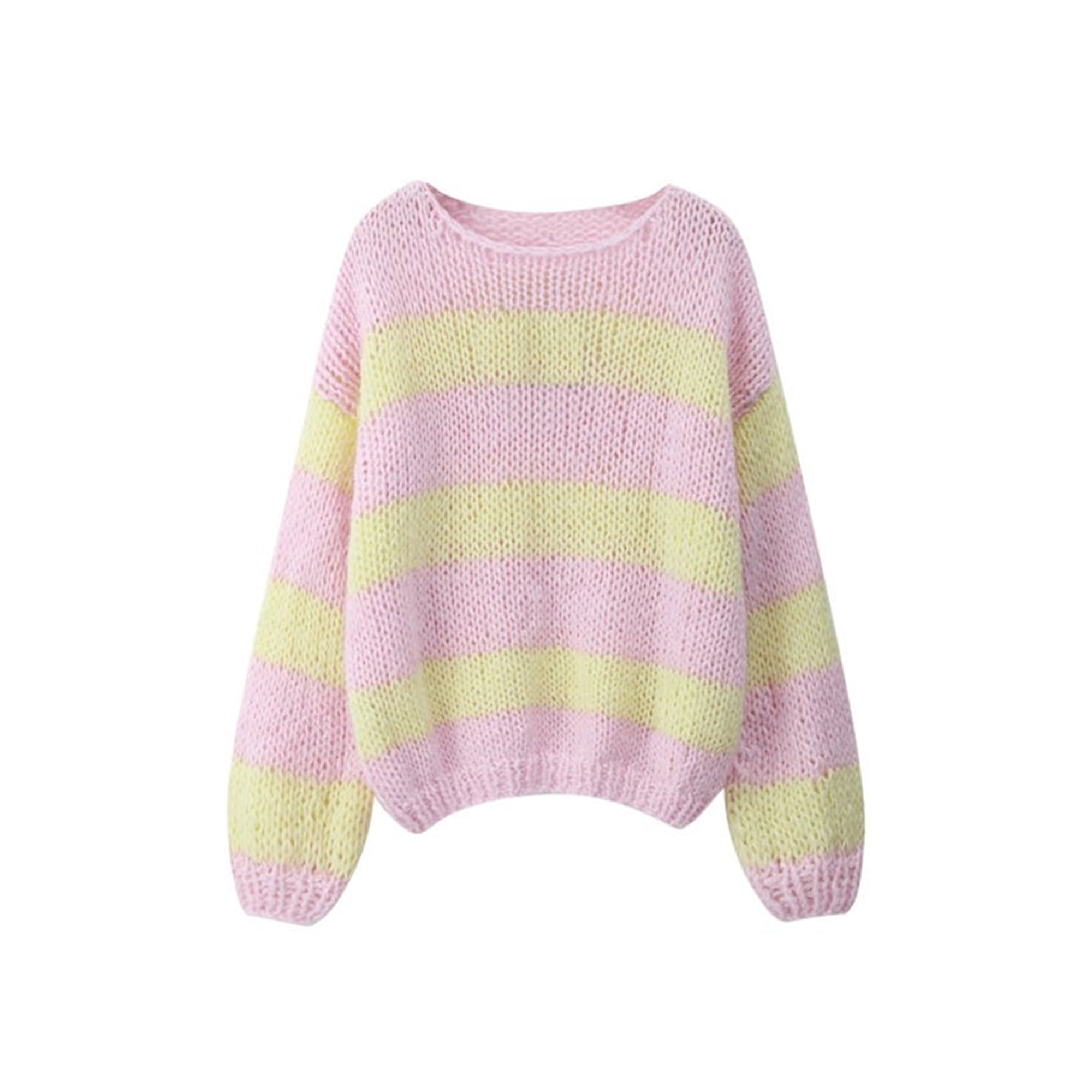 Click here for Gupgi Women Striped Sweaters Long Sleeve Loose Kni... prices