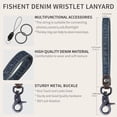 Denim Wristlet for Women Men, Cute Key Chain, Wrist Lanyards for ID ...