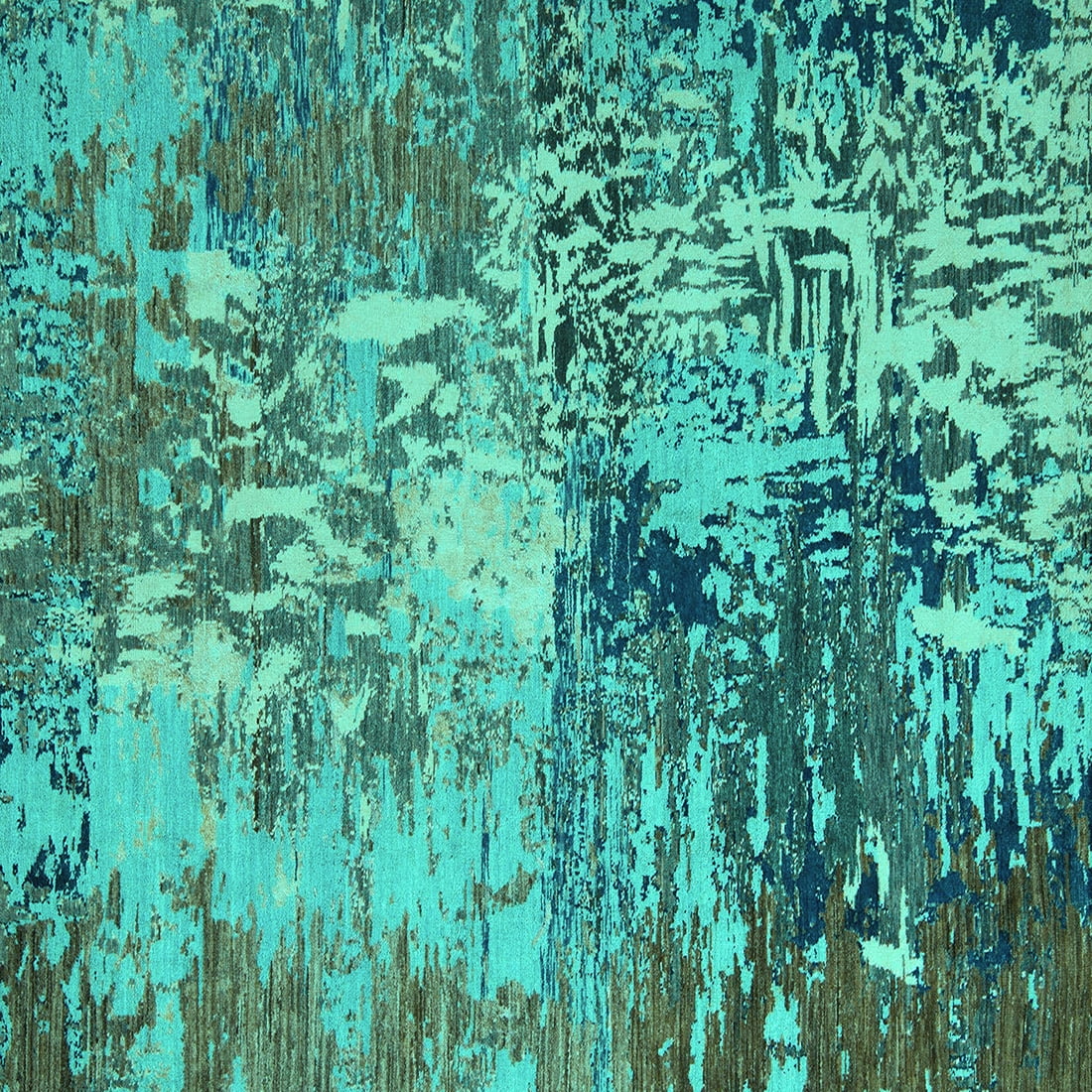 Ahgly Company Machine Washable Indoor Square Abstract Turquoise Blue ...