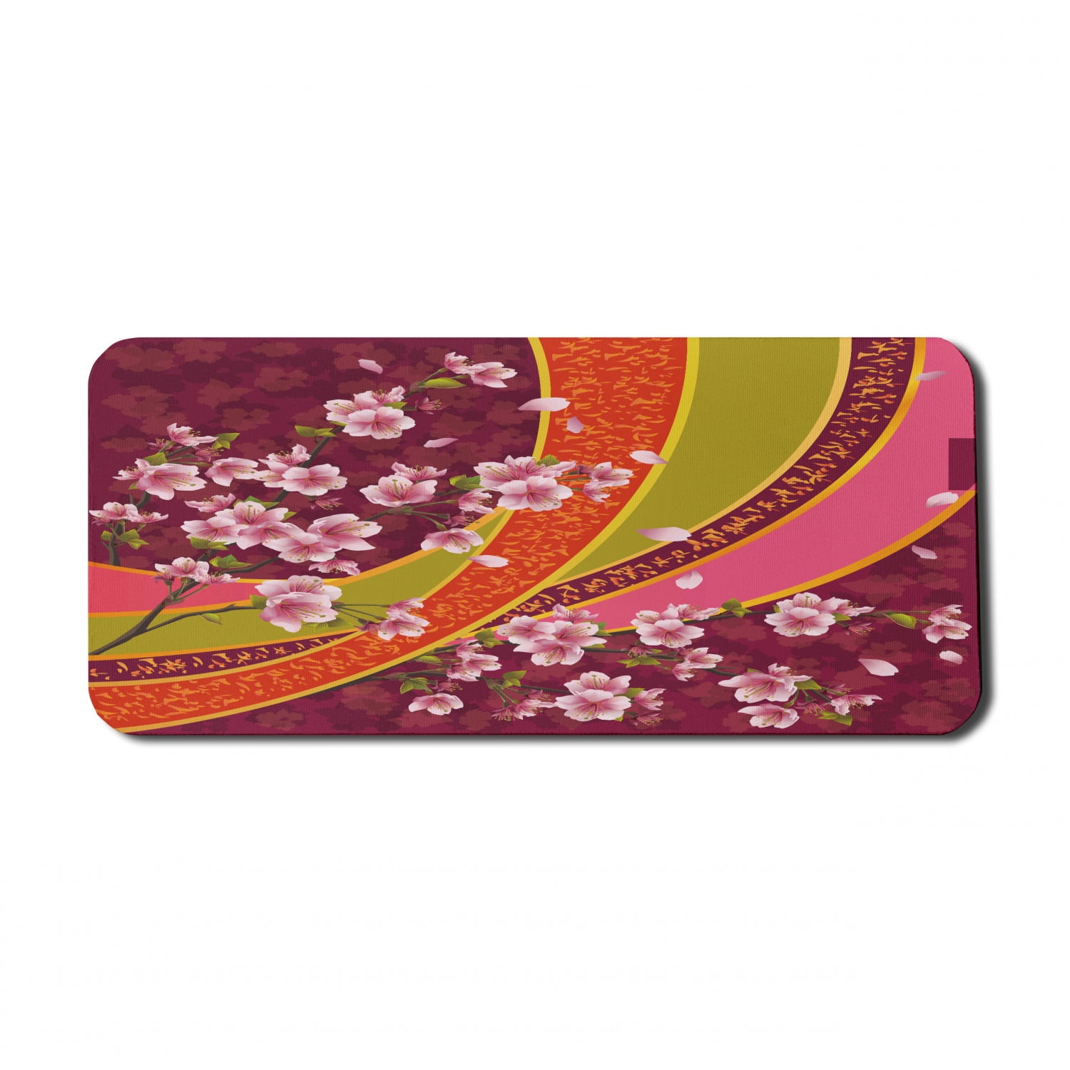 Flower Computer Mouse Pad, Oriental Backdrop Sakura Blossom Japanese ...