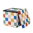 Mainstays Collapsible Storage Ottoman, Multi Color Check - Walmart.com