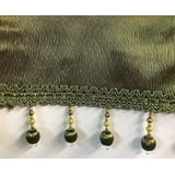Bridget Crushed Satin Valance with Beaded Trim, Sage Green - Walmart.com