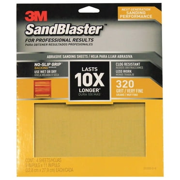 3M SandBlaster Sandpaper with NO-SLIP GRIP Backing, Gold, 9 in. x 11 in ...