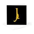 3drose, Yellow Initial, Female Silhouette on Black. Dazzling Letter J ...