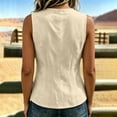 Cilsoka Women's Summer Sleeveless Cotton Linen Tank Tops 2026 Tie Front ...