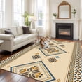 Beige Khaki Boho Area Rugs Collection 5'x8', Vintage Ethnic Tribe ...